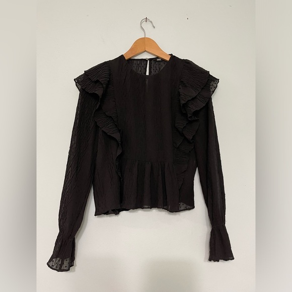 Zara | Tops | Zara Ruffled Blouse | Poshmark